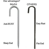 MySit 60 Pack 12" Ground Rebar Stakes Heavy Duty J Hook Ground Anchors ...
