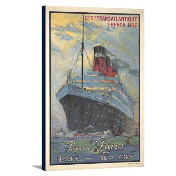 Transatlantique - Paquebot Paris Vintage Poster (artist: Sebille ...