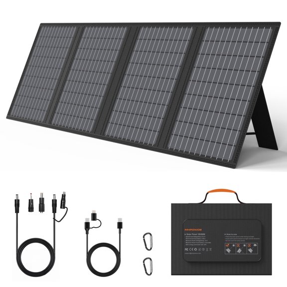 ALLPOWERS 21W Solar Panel with 10000mAh Power Bank, 3 USB Ports, Phone ...