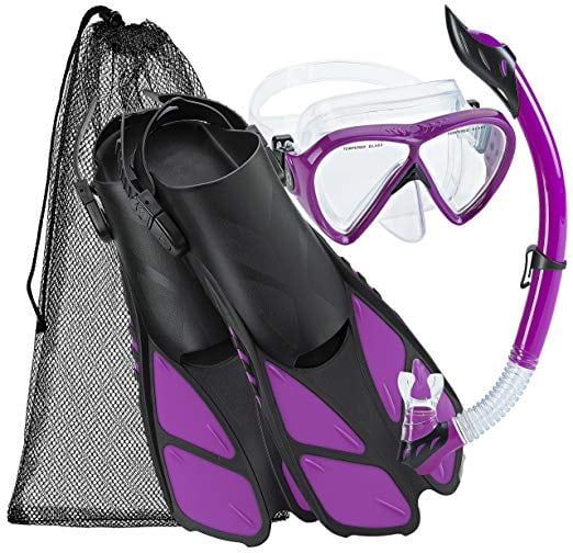 Cressi Bonete Snorkeling Swim Mask Fin Snorkel Set - Walmart.com
