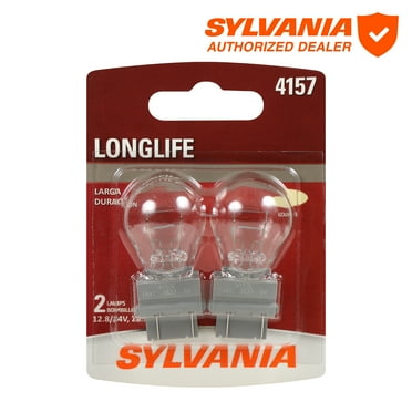 SYLVANIA 2-Pack 3157 P27/7W Long Life Miniature Automotive Light Bulbs, Durable and Low ...