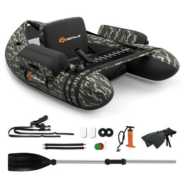 Costway Inflatable Fishing Float Tube with Fish Ruler Angling Base 2 ...