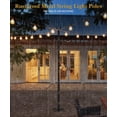 10Ft String Light Poles for Hard Surfaces, Outdoor Light Stand for ...