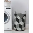 Black and White Laundry Bag, Monochrome Cube Composition with Abstract ...
