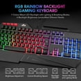 RK202 RGB Gaming Keyboard Multiple Color Rainbow LED Backlit USB Wired ...