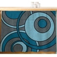 Blue Gery Geometric Small Cabinet Curtains 10"W x 11"L, Vintage ...