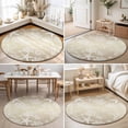 Coastal Starfish Shell Coral Round Rug 3ft Gradient Brown Backdrop ...