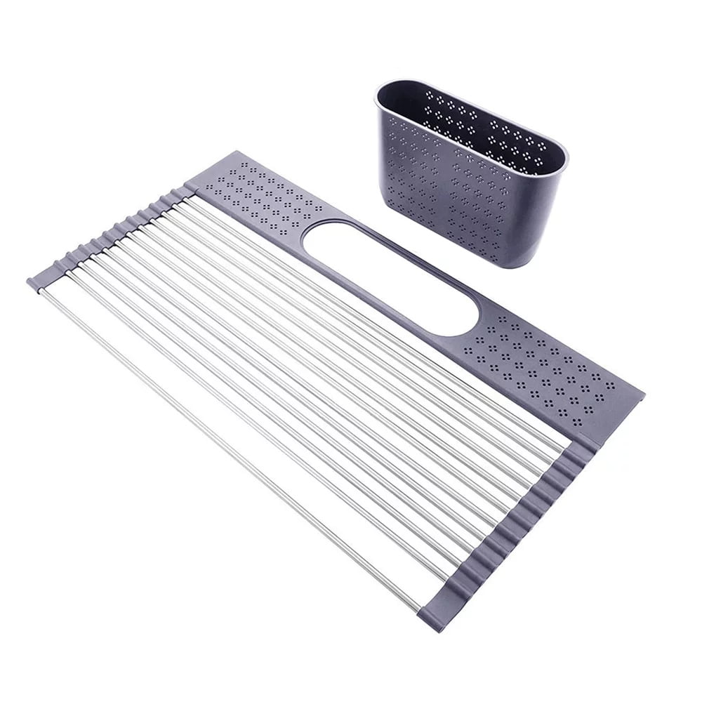 Dsseng Roll-Up Dish Drying Rack,Multi-Use Kitchen Drying Rack over Sink ...
