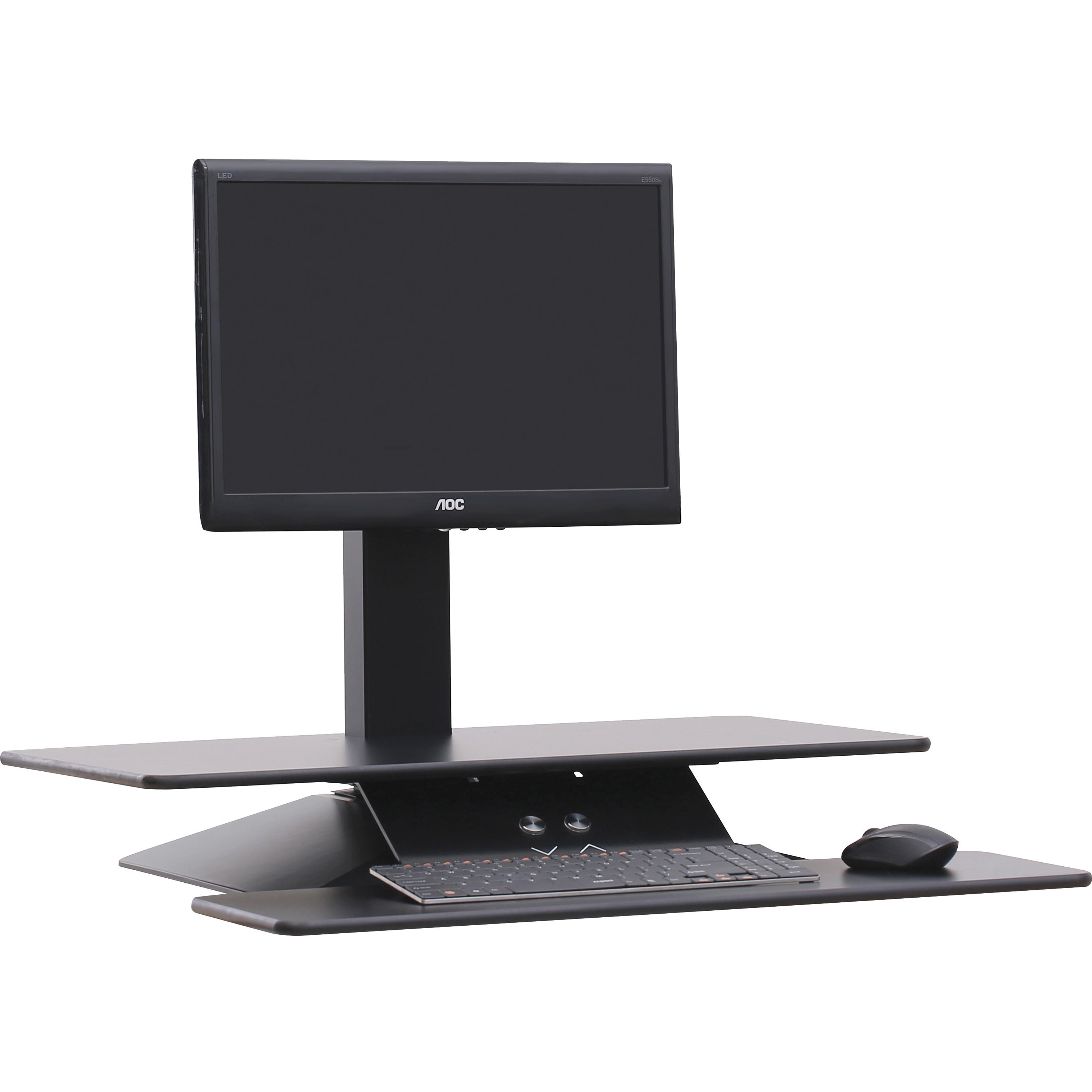 Lorell, LLR99548, Sit-to-Stand Electric Desk Riser, 1 Each, Black ...
