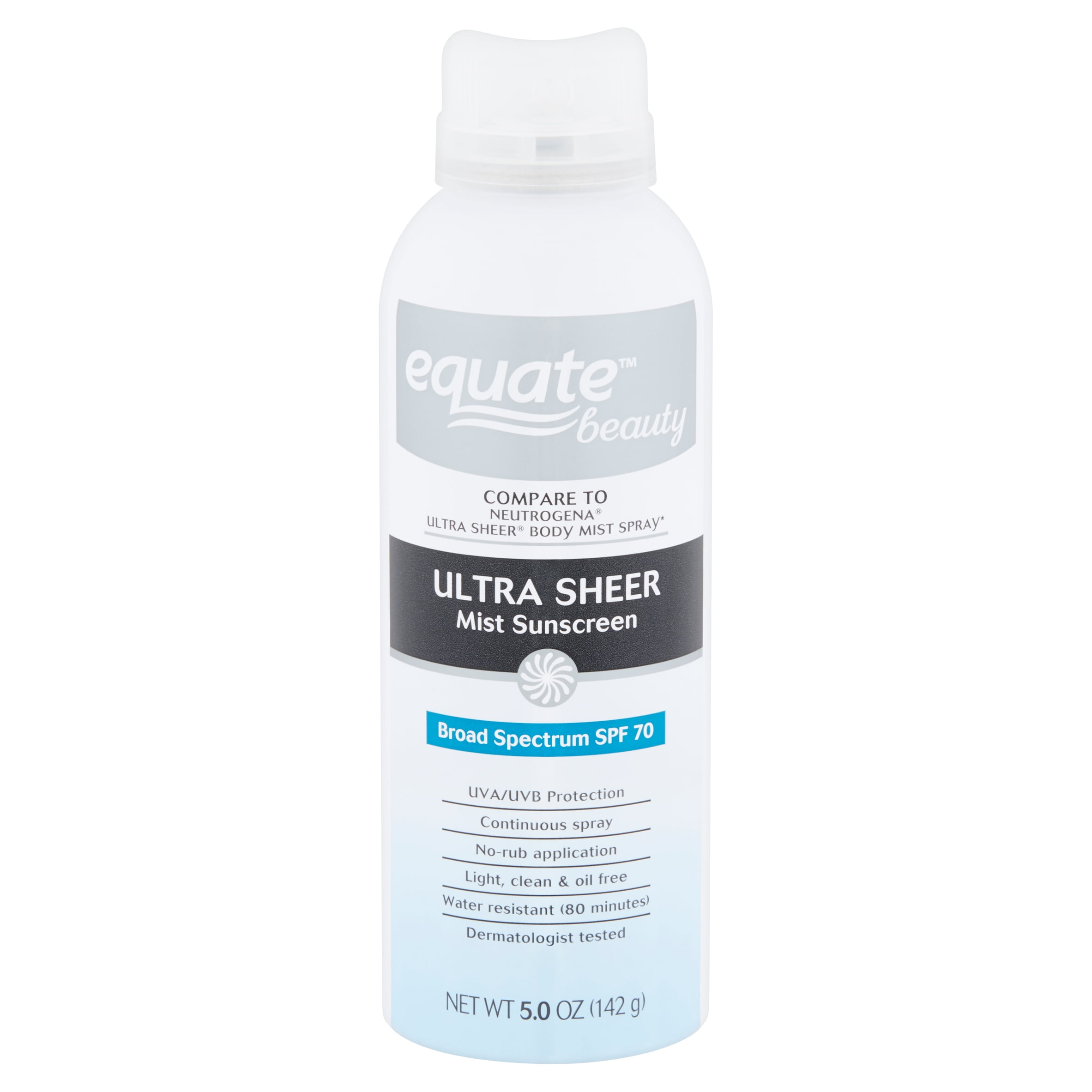 Equate Beauty Ultra Sheer Mist Sunscreen, SPF 70, 5 oz - Walmart.com