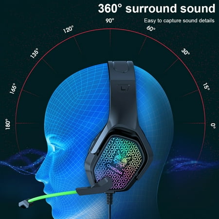 Onikuma Stereo Sound Wired Headphone Computer Laptop USB Gaming Game ...