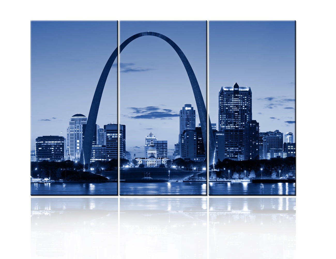 TISHIRON 3PCS Framed Canvas Wall Art Set,60"x40" Downtown with Gateway ...