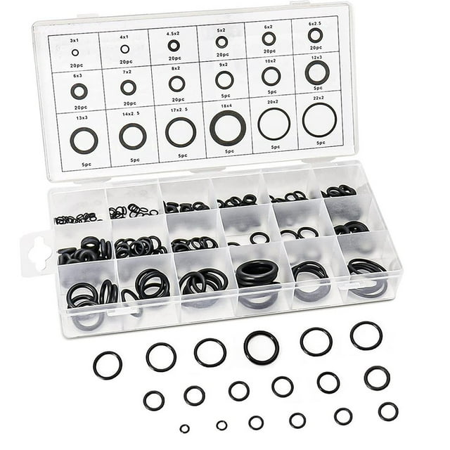 225pcs O-Ring Rubber Assortment 18 Size SAE Kit Plumbing Hydraulic Air ...