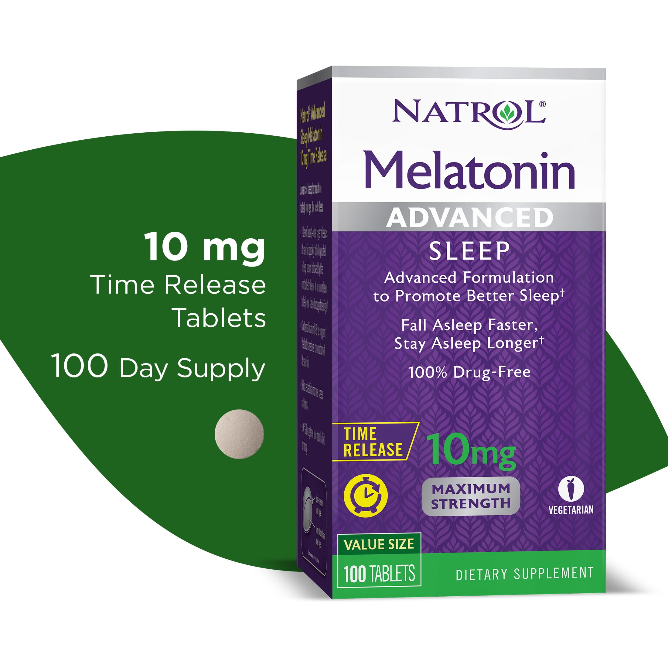 Natrol® Melatonin Advanced Sleep Aid Tablets, Fall Sleep Fast, Drug ...