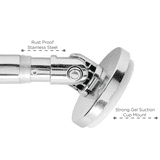 Bath Bliss Suction Cup Mount Aluminum Curved Shower Rod in Chrome ...