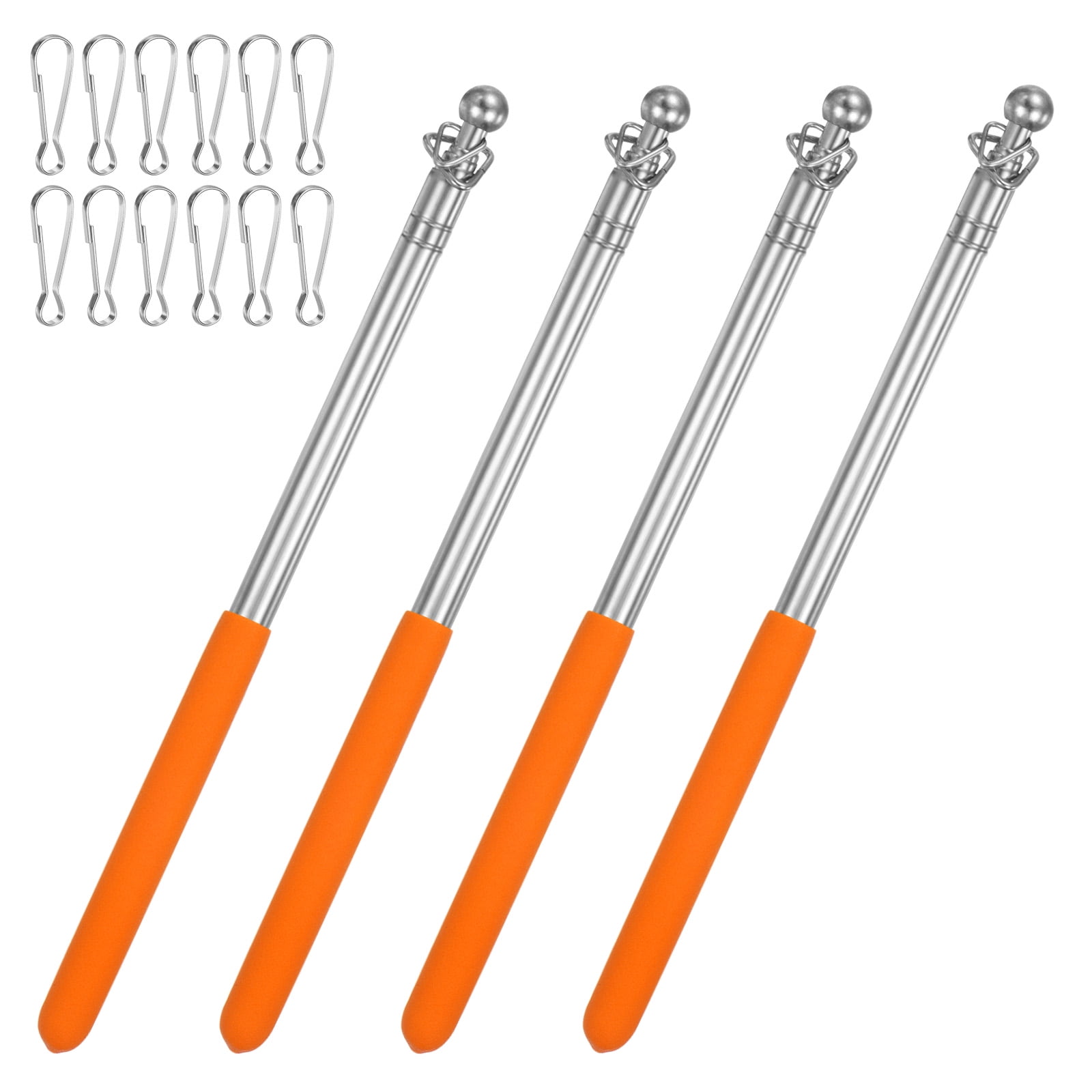 Uxcell 4-Pack 3.28Ft/1M Asta Telescópica con Clips Naranja | Bodega ...
