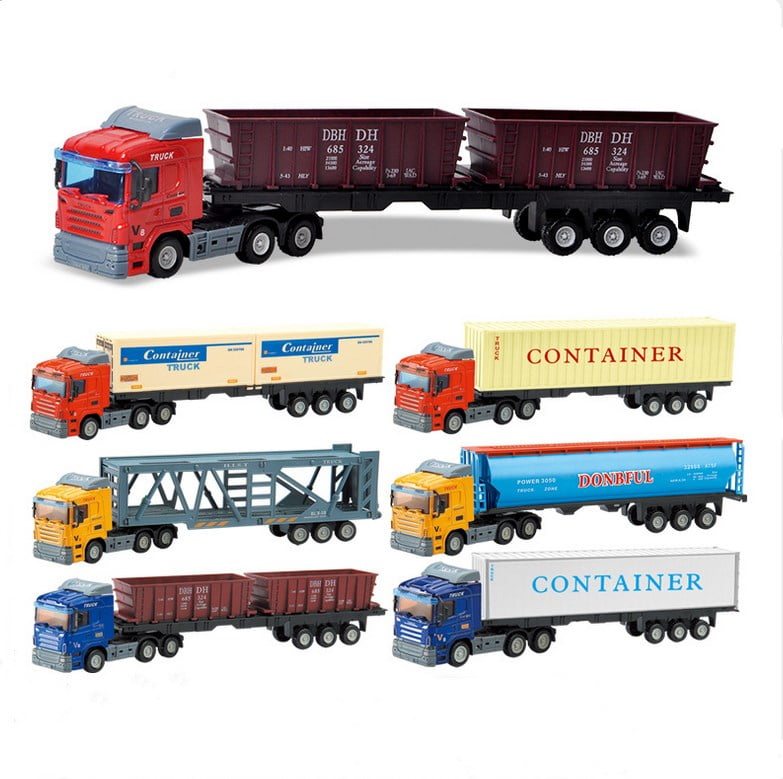 Inertial Container Trailer Truck Toys 1:64 Alloy Container Car Model ...