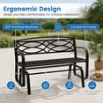 Hommoo 2-Person Outdoor Glider Bench, Heavy-Duty Metal Patio Swing ...