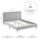 Modern Sleep Solstice Upholstered Bed, Queen, Light Grey - Walmart.com