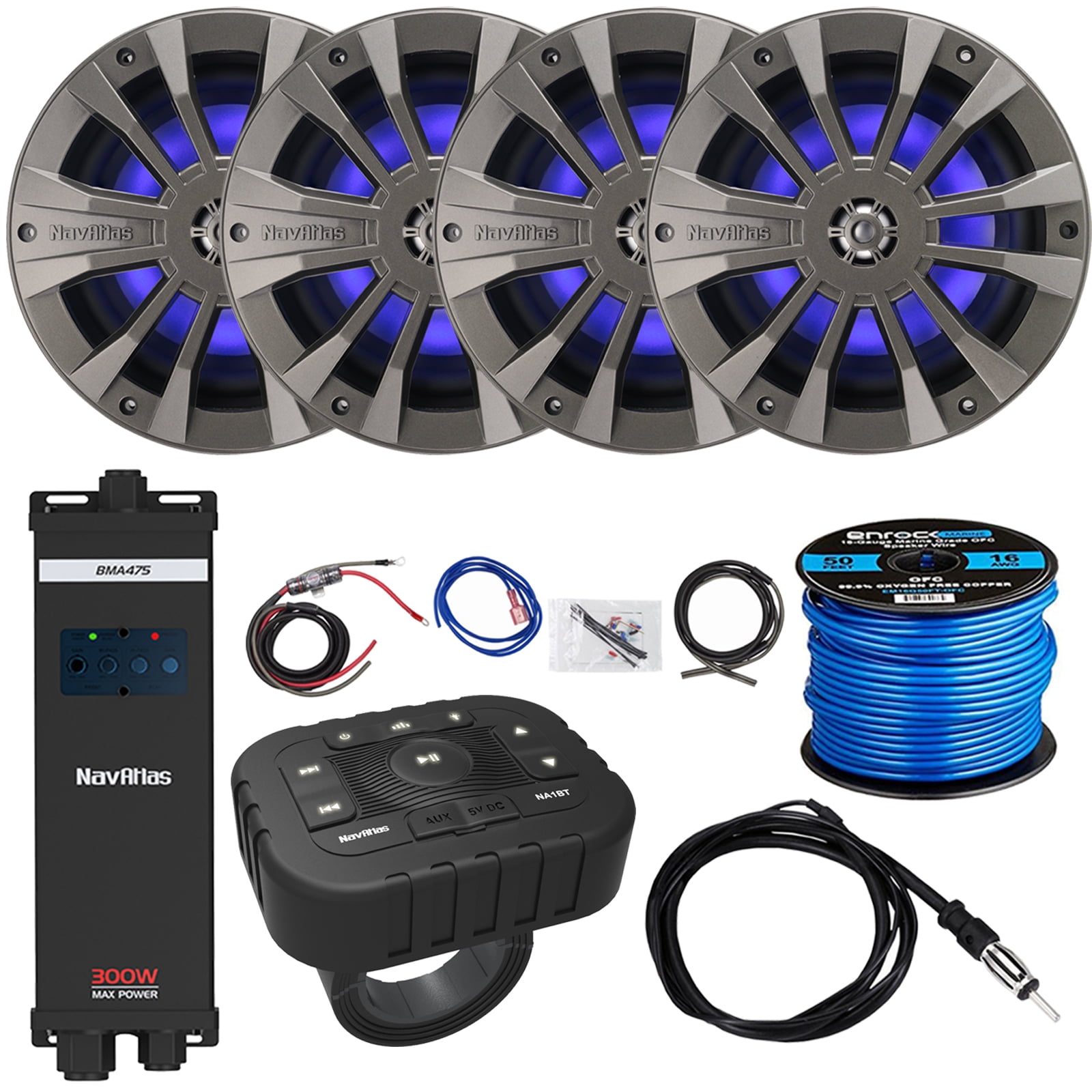 21-29' Pontoon Boat: NavAtlas Waterproof Bluetooth Controller Bundle ...