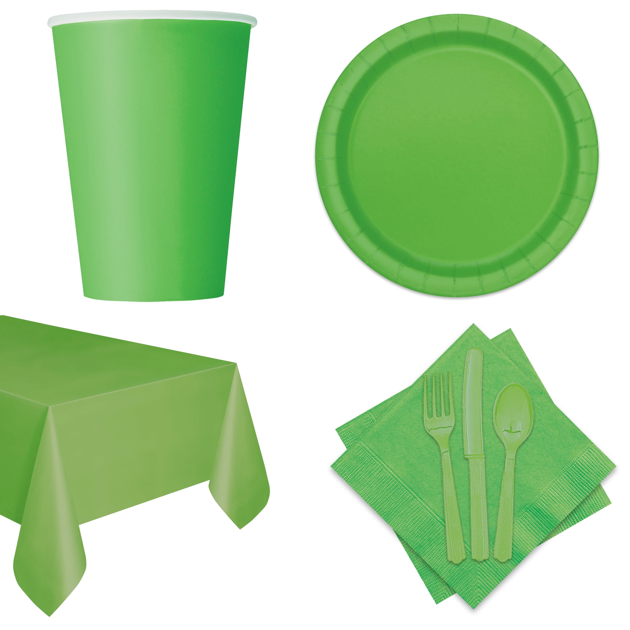 Football Team Spirit Pack 72pc 12 Guests Party Tableware Set, Lime ...