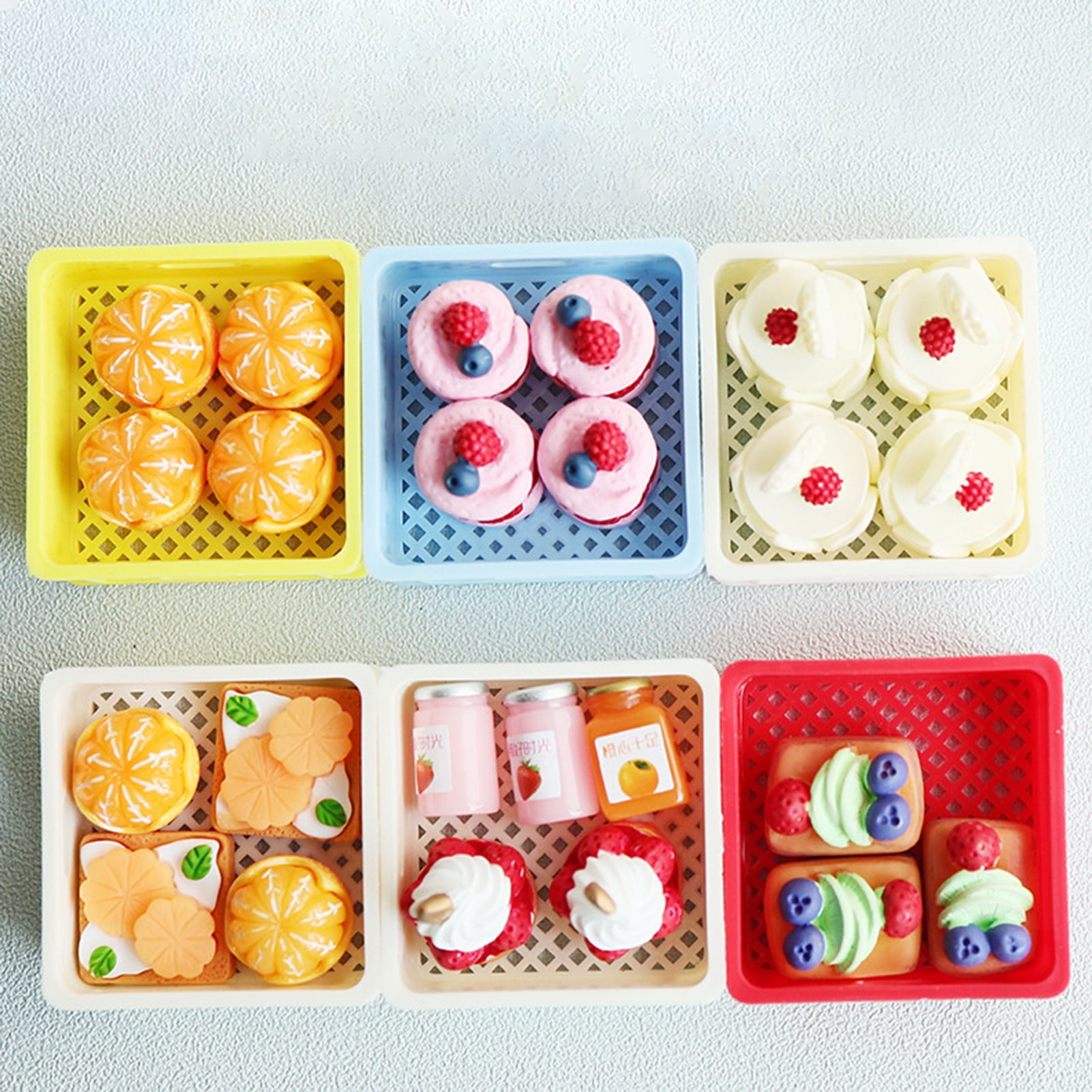 Hesroicy 1 Set Dollhouse Food Realistic Looking 1:8/1:12 Miniature Cake ...