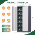 Metal Storage Cabinet with Lock Door, 71" Adjustable Shelf Steel ...