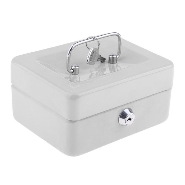 6 inch Mini Petty Cash Box Lockable Money Safe for Adult Children A White - Walmart.ca