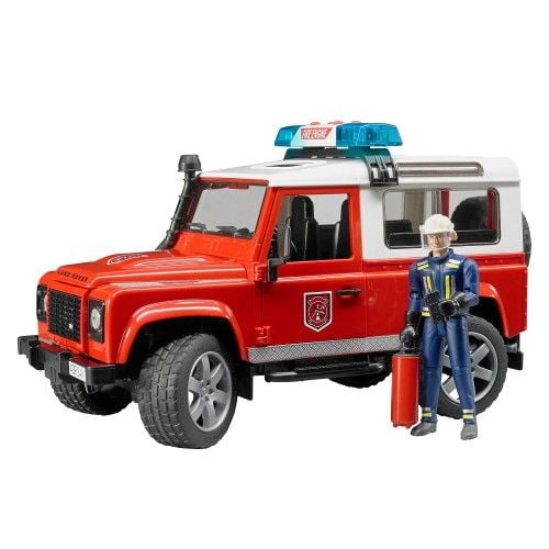 Land Rover Defender Station Wagon fire departm. vehicle +fireman Bruder ...