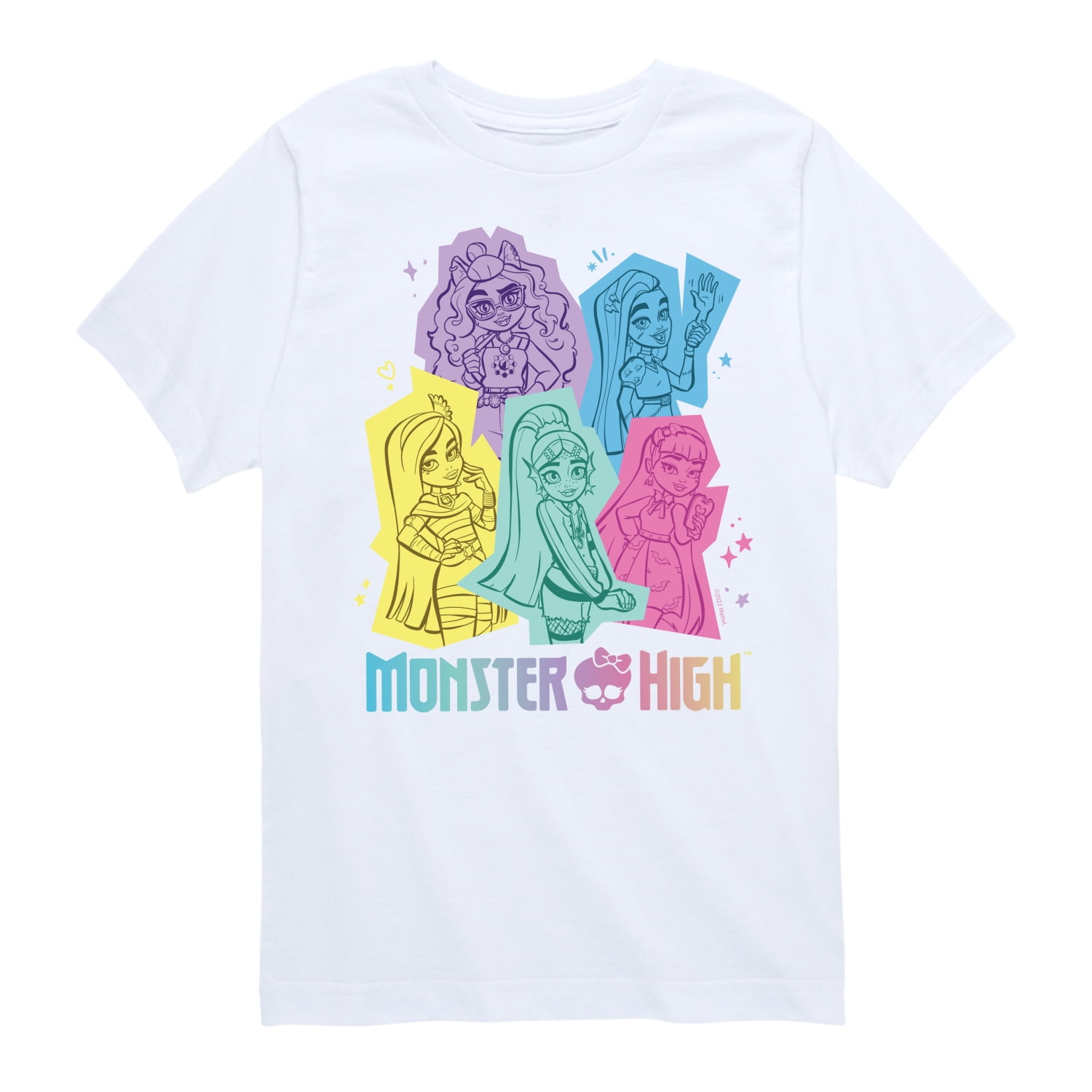 Monster High - Pastel Character Group - Toddler And Youth Short Sleeve ...