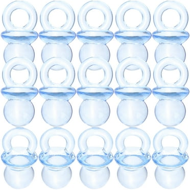 AOKID Mini Pacifiers Blue,50 Pcs Clear Acrylic Mini Pacifiers Baby ...