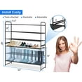 MISSLO 3-Tier Free-Standing Shoe Rack, Tall Boot Display- Metal Shelves ...