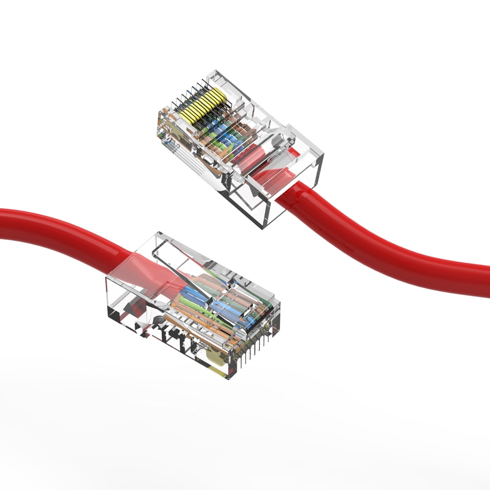 Cable Central LLC Red Cat6 Ethernet Cable 5 Feet (10 Pack) Bootless ...