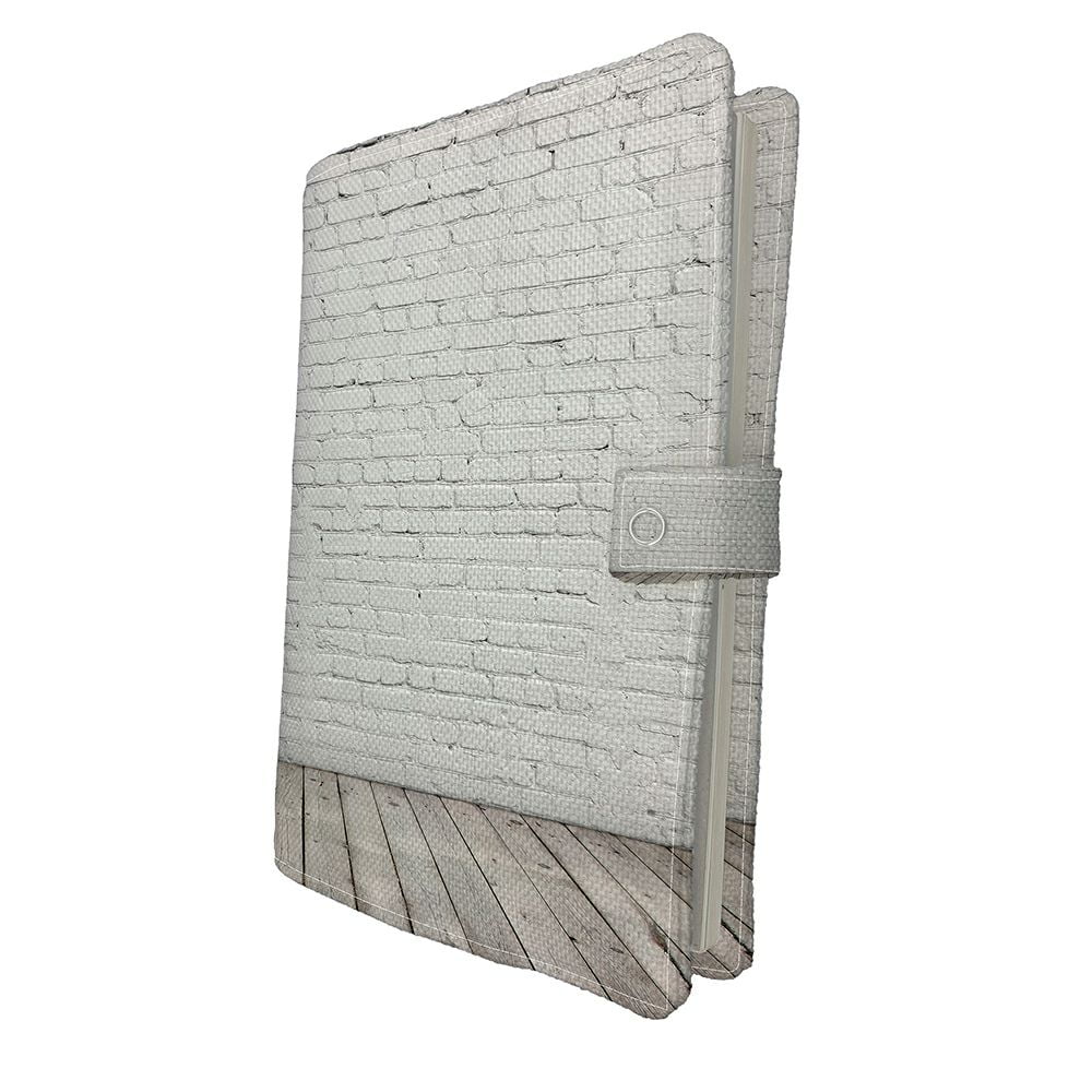 ECZJNT Old White Brick Wall And Wood Floor Book Cover Book Protector ...