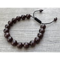 Garnet Gemstone Round Bead Adjustable Bracelet 10mm, Genuine Crystal ...
