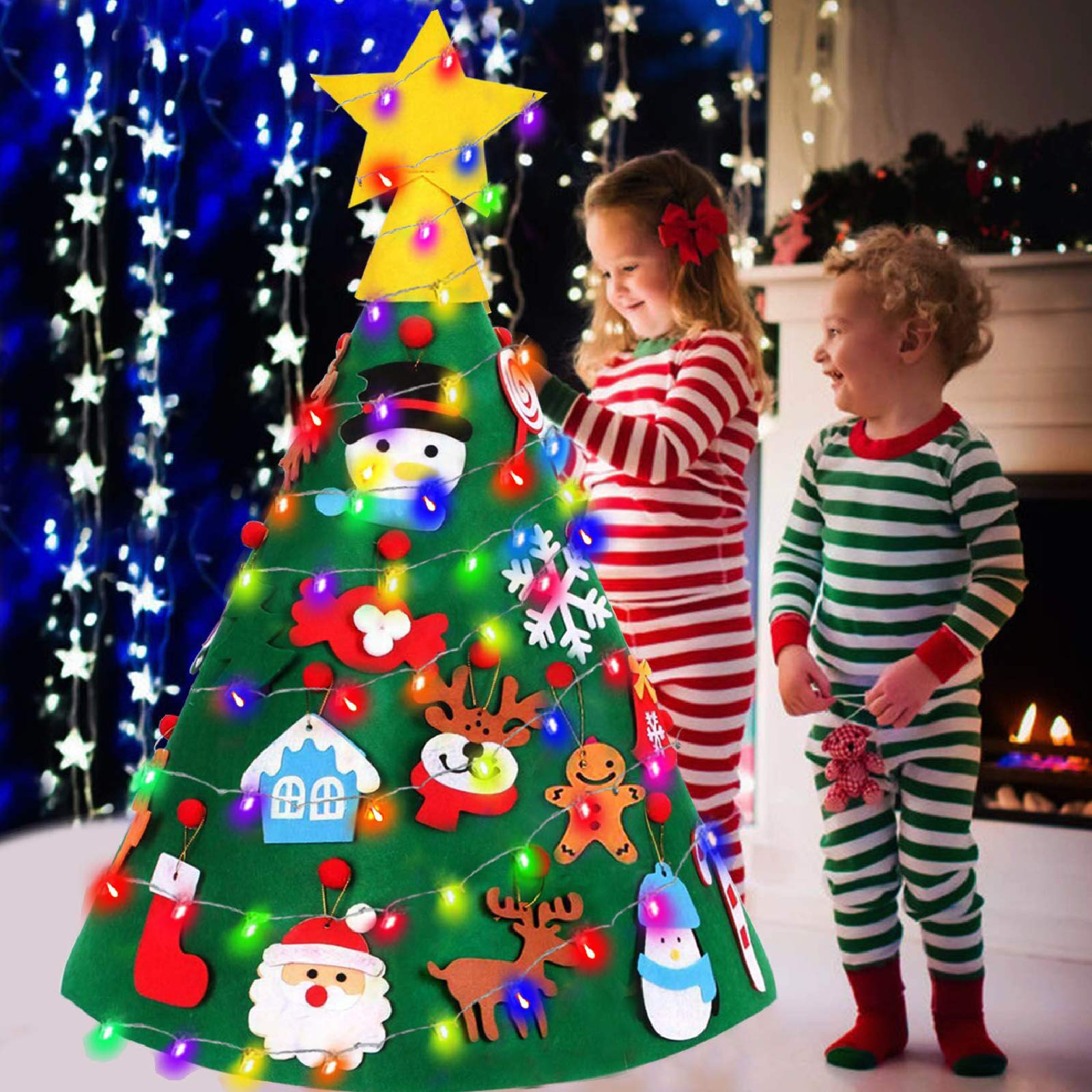 3D DIY Felt Christmas Tree Set With Xmas Gifts For Kids New Year 3d-diy-felt-christmas-tree-set-with-xmas-gifts-for-kids-new-year