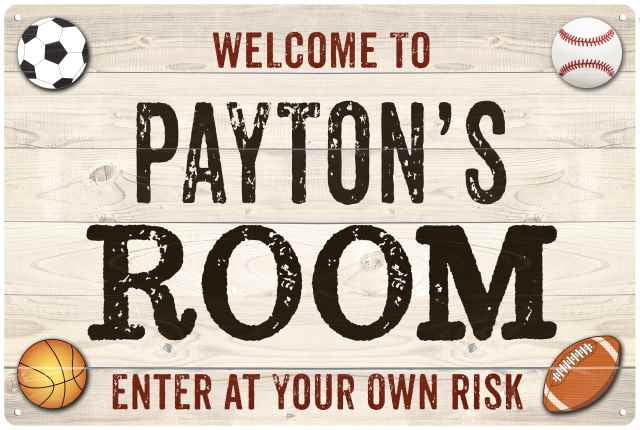 PAYTON'S Room Kids Bedroom Sign Boy's 8x12 Metal 208120090239 - Walmart.com