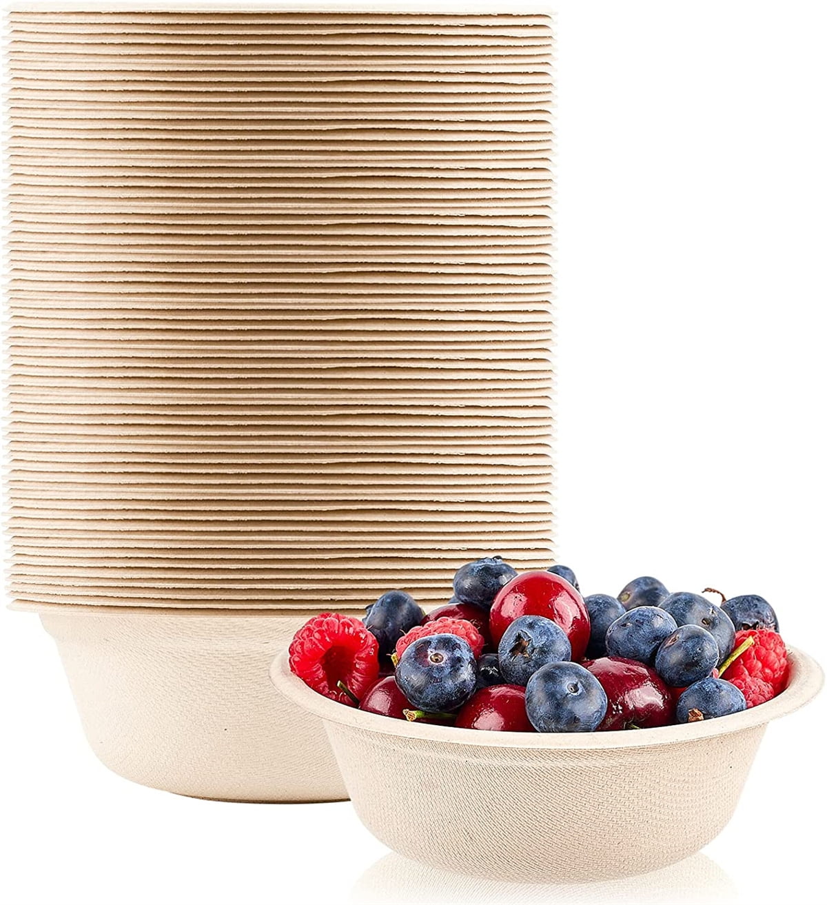 Casewin Paper Bowls,50pcs Sugarcane Bowls,350ml Eco-Friendly Packaging ...