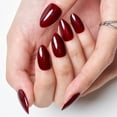 EILLG New Dark Red Press On Nails Short Almond, Handmade Soft Jelly Gel ...