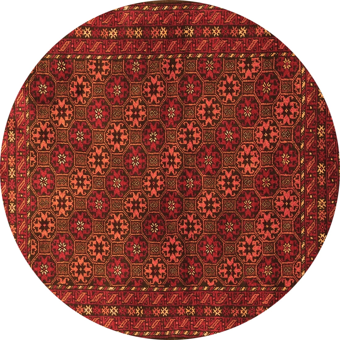 Ahgly Company Indoor Round Persian Orange Traditional Area Rugs, 8 ...