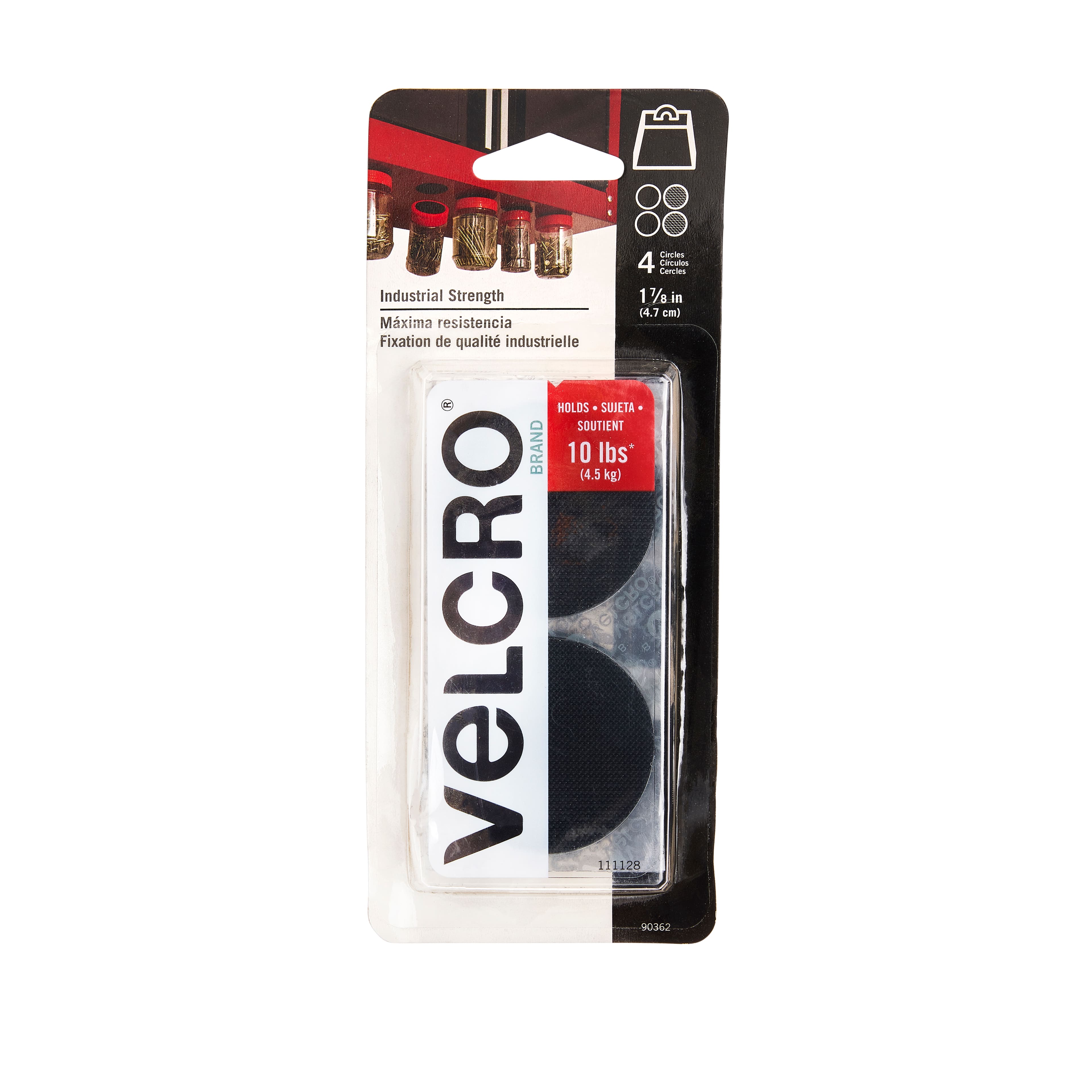12 Packs: 4 ct. (48 total) VELCRO® Brand Industrial Strength Fasteners ...