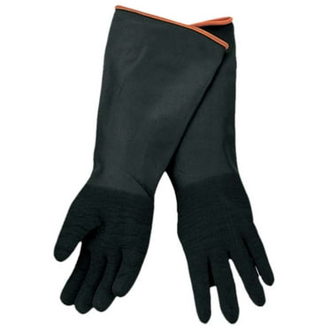 HAWK Men's 24" (61 cm) Smooth Black Rubber Gloves | Size Large (L ...