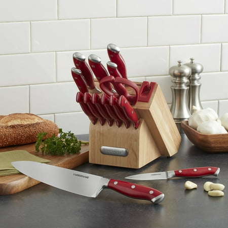 Farberware Edgekeeper 15-Piece Forged Triple-Riveted Knife Set ...