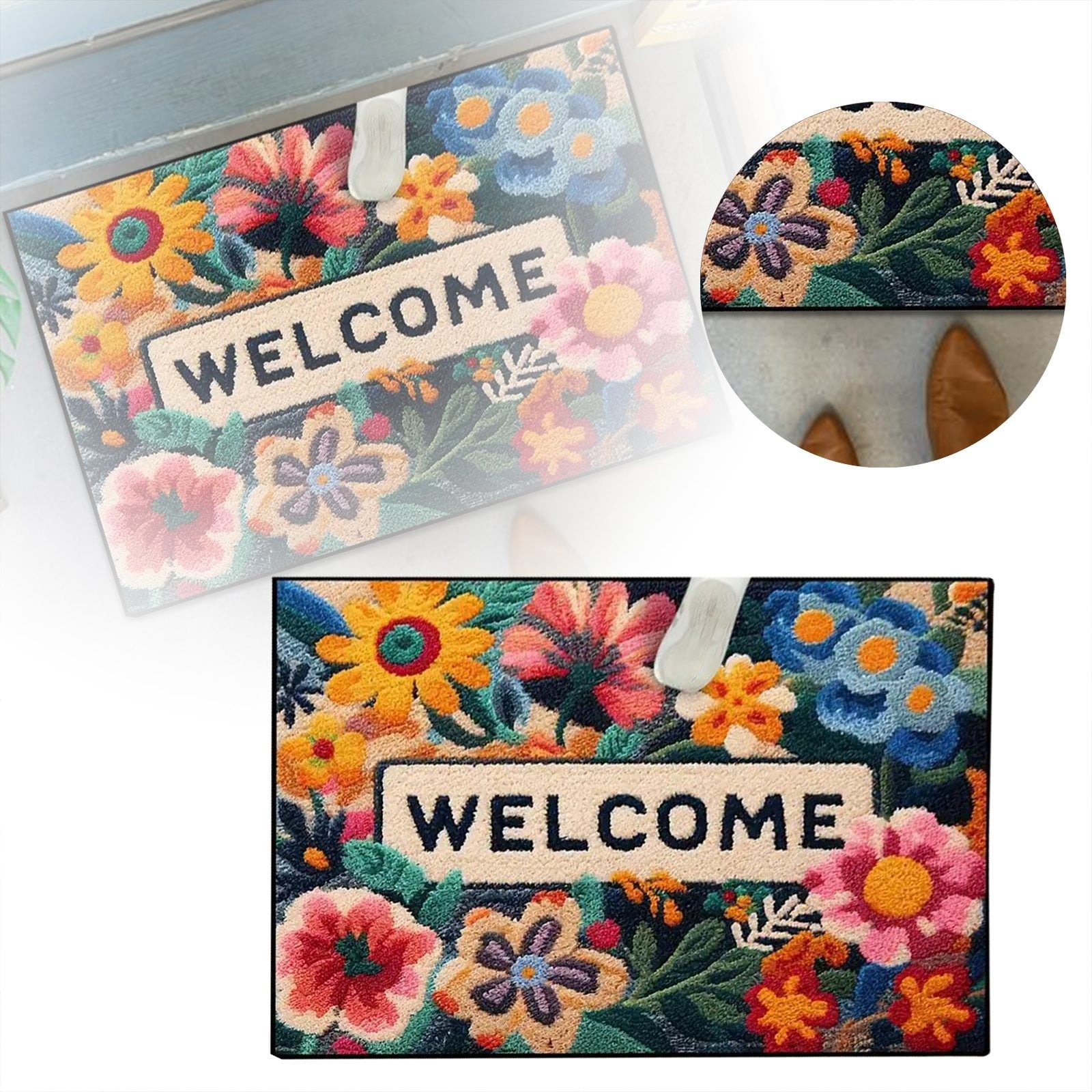 Click here for Chenjiaaa 3d Floral Print Doormat Set Modern Bath... prices