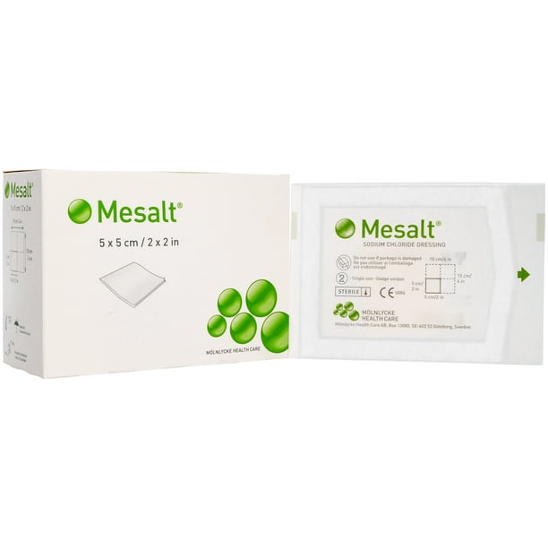 Mesalt 285580 Sodium Chloride Dressing 4" x 4" (2" x 2" Folded) - Box ...