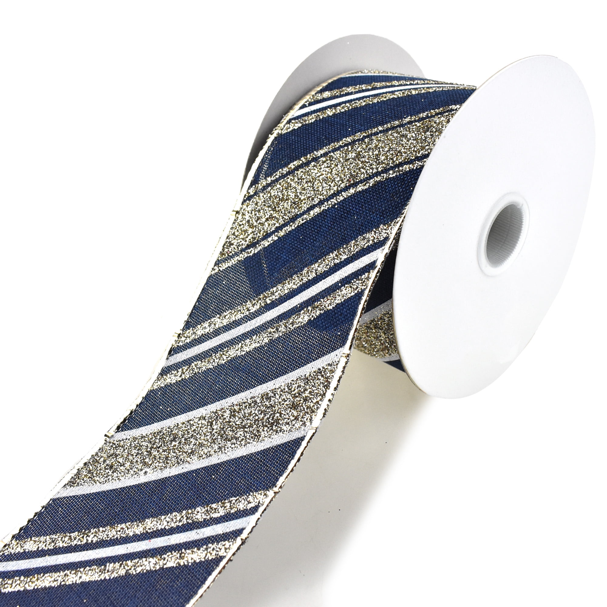 Diagonal Navy Blue Stripes