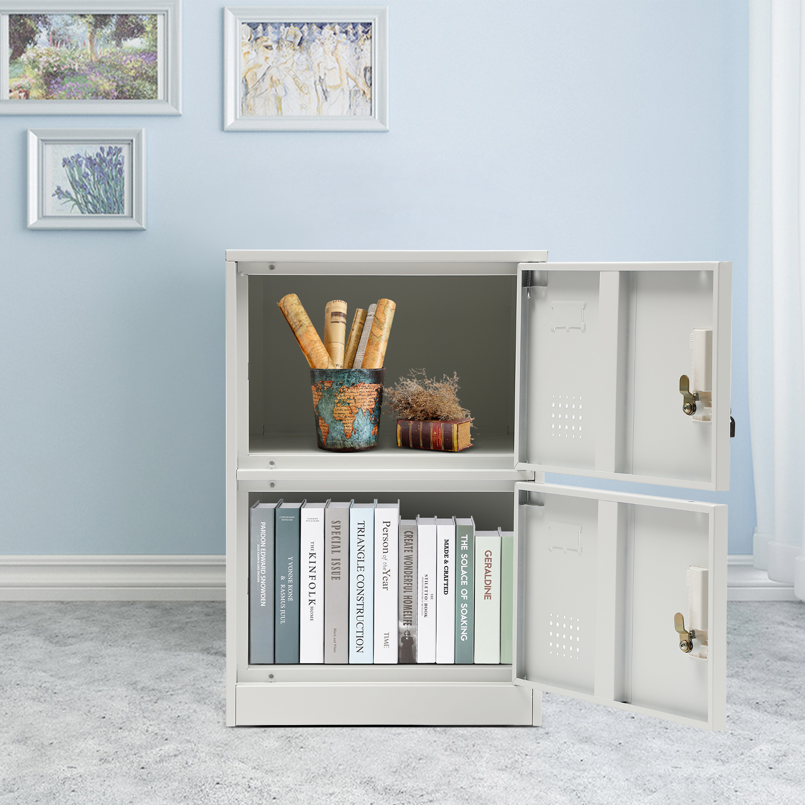 Miumaeov 2-Door Metal Locker with Lock Modern Office Storage Locker ...