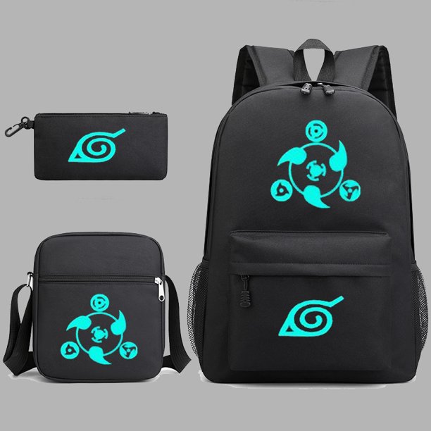 Glow-in-the-dark Naruto Sharingan backpack for male and female middle ...
