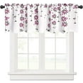 Alishomtll Valance Curtains Falling Flower Rod Pocket Light Filtering ...