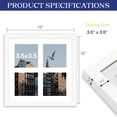 10x10 Collage Photo Frame, Displays 4 Photos in 4x4 Size, Wooden Multi ...